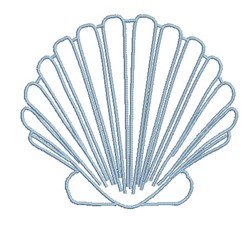 Blue Seashell Outline Embroidery Design | EmbroideryDesigns.com