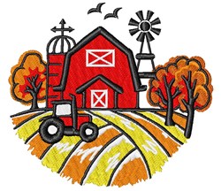 Farm Scene Embroidery Design | EmbroideryDesigns.com
