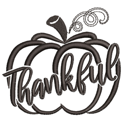 Thankful Pumpkin Outline Embroidery Design | EmbroideryDesigns.com
