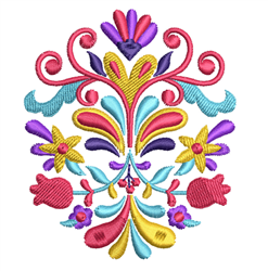 Rosemaling Floral Decoration Embroidery Design | EmbroideryDesigns.com