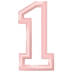 Varsity Number 1 Outline Embroidery Design | EmbroideryDesigns.com