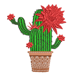 Cactus Flower Embroidery Design | EmbroideryDesigns.com