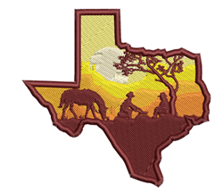 Texas Scene Embroidery Design | EmbroideryDesigns.com