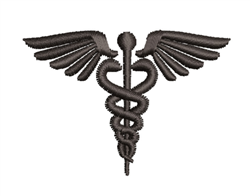 Caduceus Embroidery Design | EmbroideryDesigns.com