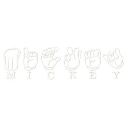 Sign Language Mickey Embroidery Design | EmbroideryDesigns.com