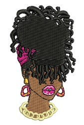 Black Lady Head Embroidery Design | EmbroideryDesigns.com