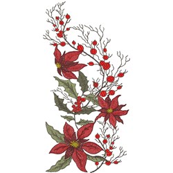 Poinsettias Embroidery Design | EmbroideryDesigns.com