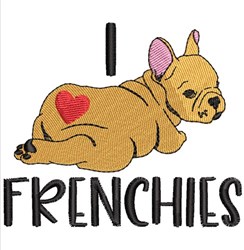 I Heart Frenchies Embroidery Design | EmbroideryDesigns.com