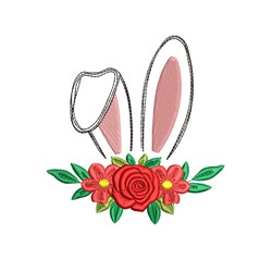 Bunny Ears Embroidery Design | EmbroideryDesigns.com