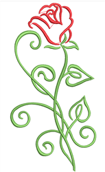 Rose Outline Embroidery Design | EmbroideryDesigns.com