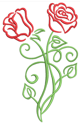 Roses Outline Embroidery Design | EmbroideryDesigns.com