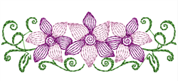 Border Flowers Embroidery Design | EmbroideryDesigns.com