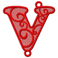 FSL Valentine Letter V Embroidery Design | EmbroideryDesigns.com