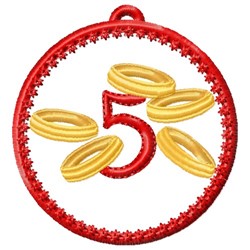 5 Golden Rings Embroidery Design | EmbroideryDesigns.com