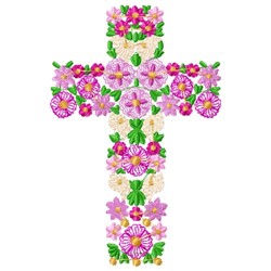 Cross Of Flowers Embroidery Design | EmbroideryDesigns.com