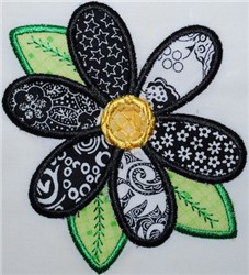Applique Daisy Bloom Embroidery Design | EmbroideryDesigns.com