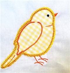 Applique Yellow Bird Embroidery Design | EmbroideryDesigns.com