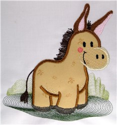 Applique Donkey Embroidery Design | EmbroideryDesigns.com