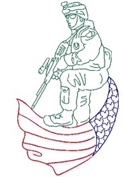 Soldier Flag Embroidery Design | EmbroideryDesigns.com