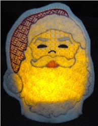 Santa Tea Light Embroidery Design | EmbroideryDesigns.com