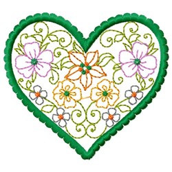 Floral Heart Embroidery Design | EmbroideryDesigns.com