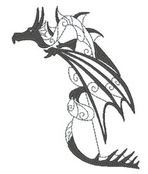 Winged Dragon Embroidery Design | EmbroideryDesigns.com