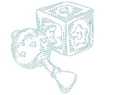 Baby Rattle Embroidery Design | EmbroideryDesigns.com