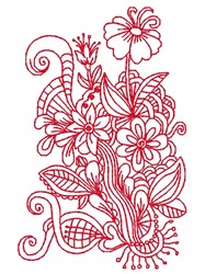 Redwork Flowers Embroidery Design | EmbroideryDesigns.com