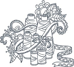 Thread Spools Embroidery Design Embroidery Design | EmbroideryDesigns.com