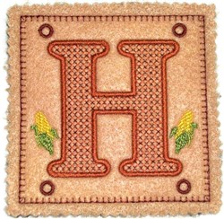 Thanksgiving Letter H Embroidery Design | EmbroideryDesigns.com