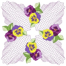 Ripple Pansy Embroidery Design | EmbroideryDesigns.com