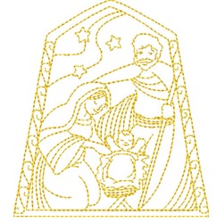 Christmas Nativity Embroidery Design | EmbroideryDesigns.com