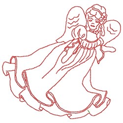 Redwork Angel Embroidery Design | EmbroideryDesigns.com
