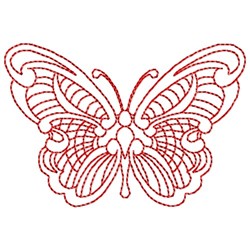 Redwork Butterfly Embroidery Design | EmbroideryDesigns.com