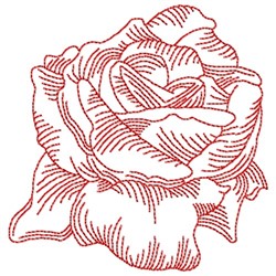 Redwork Rose Embroidery Design | EmbroideryDesigns.com