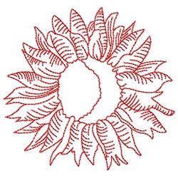 Redwork Sunflower Embroidery Design | EmbroideryDesigns.com