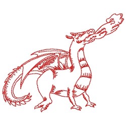 Redwork Dragon Embroidery Design | EmbroideryDesigns.com