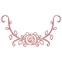 Redwork Rose Embroidery Design | EmbroideryDesigns.com