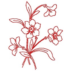 Redwork Blooms Embroidery Design | EmbroideryDesigns.com