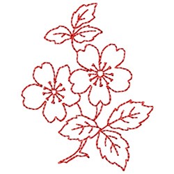 Redwork Flowers Embroidery Design | EmbroideryDesigns.com