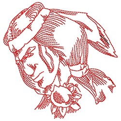 Redwork Indian Head Embroidery Design | EmbroideryDesigns.com