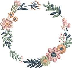 Floral Wreath Embroidery Design | EmbroideryDesigns.com