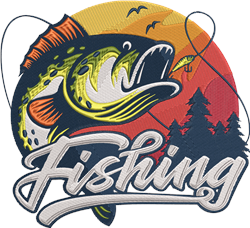 Fishing Embroidery Design | EmbroideryDesigns.com