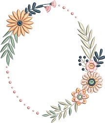 Oval Wreath Embroidery Design | EmbroideryDesigns.com
