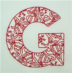 Redwork Letter G Embroidery Design | EmbroideryDesigns.com