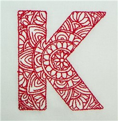 Redwork Letter k Embroidery Design | EmbroideryDesigns.com