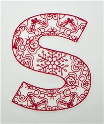 Redwork Letter S Embroidery Design | EmbroideryDesigns.com