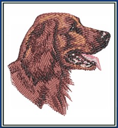 Realistic Irish Setter Embroidery Design | EmbroideryDesigns.com
