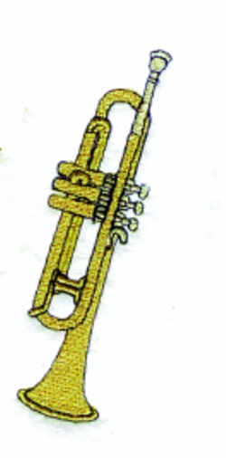 Upright Trumpet Embroidery Design | EmbroideryDesigns.com