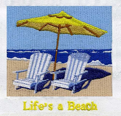 Beach Scene Embroidery Design | EmbroideryDesigns.com